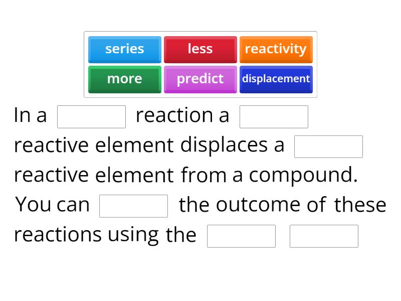 Displacement Reactions - Complete the sentence