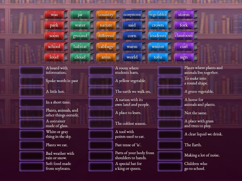 Grade 2 final vocab review - Match up