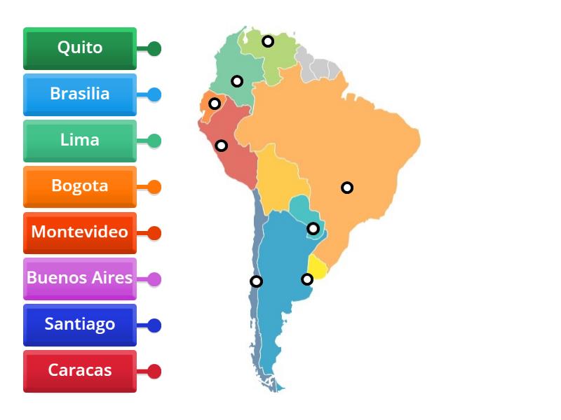 Capitalele Americii de Sud - Labelled diagram