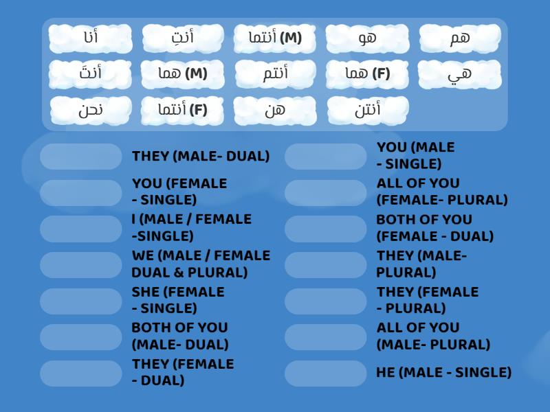ARABIC PERSONAL PRONOUNS - Match up