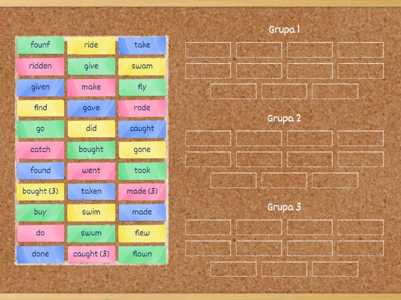 English Code 5 U 6 irregular verbs - Group sort