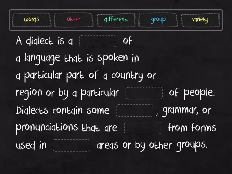 PW 2 1A Reading p.8-9 Dialects - Complete the sentence