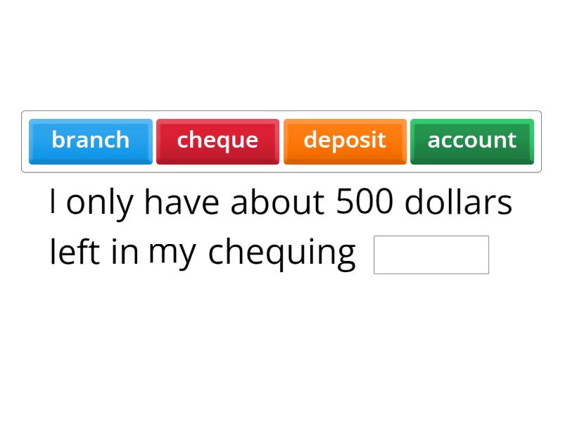 Banking Vocabulary - Complete the sentence
