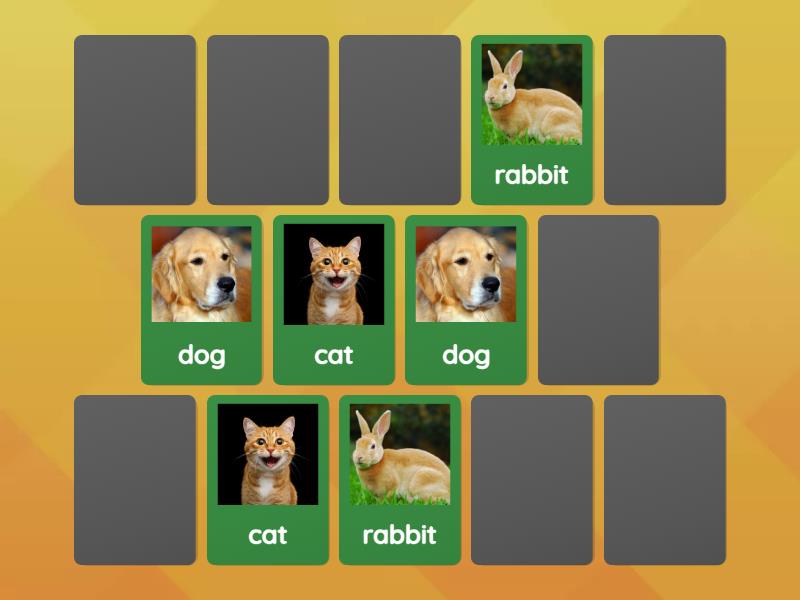Memory game about pets - Matching pairs