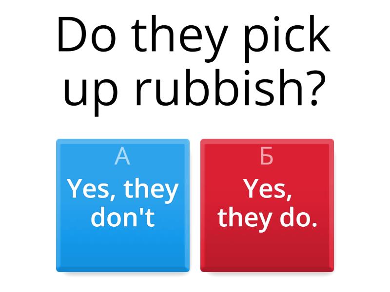 Present simple short answers (Yes, he does/ No, he doesn't) - Quiz