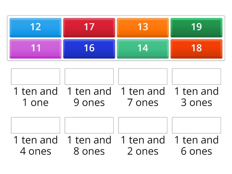 ones and tens - unidades y decenas - Match up