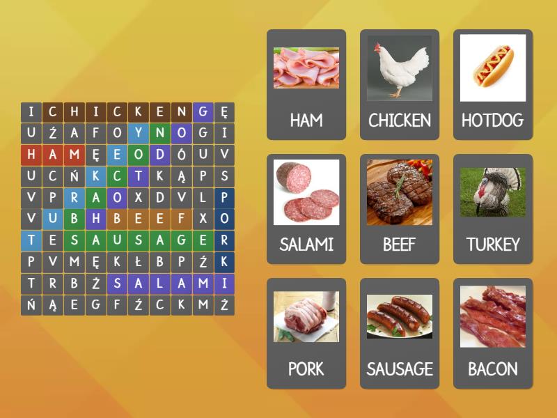 MEAT - Wordsearch