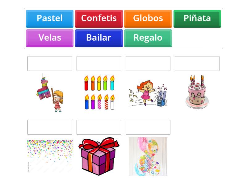 Vocabulario cumpleaños - Match up