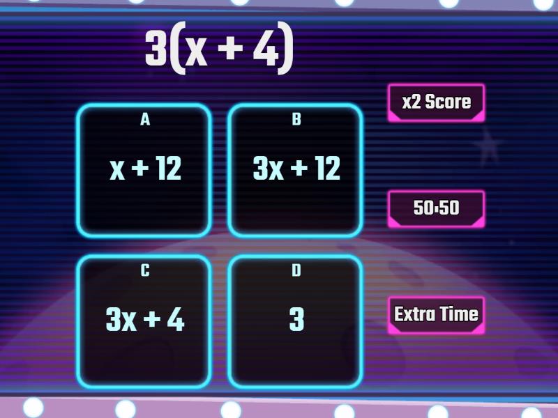 Simplify the Expression. Use the Distributive Property. - Gameshow quiz