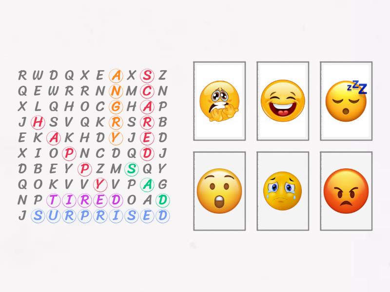 Feelings and emotions - Sopa de letras