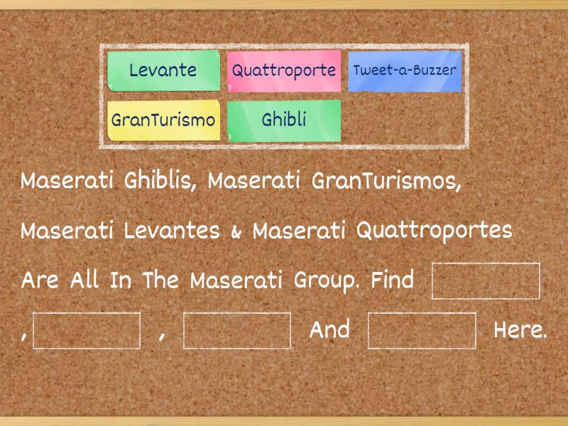 Missing Maserati Models - Missing word