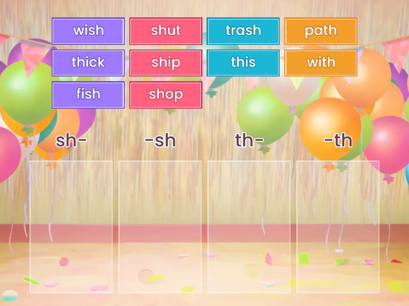 9. Digraph sh/th - Group sort