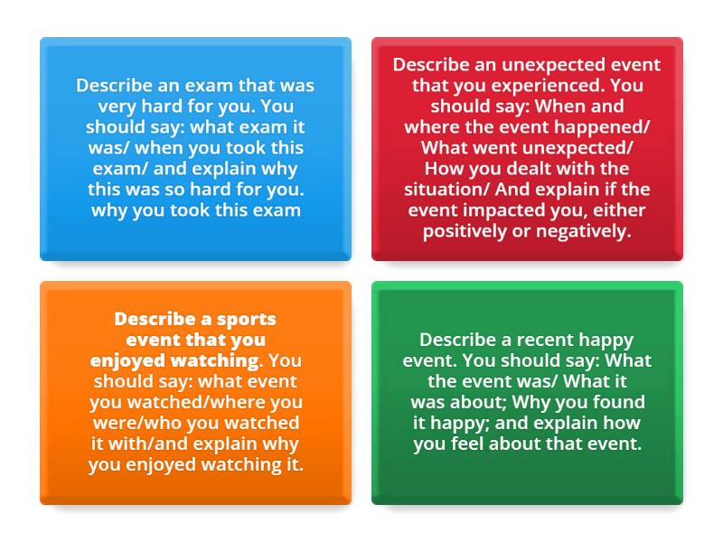 DESCRIBE AN EVENT - Flip tiles