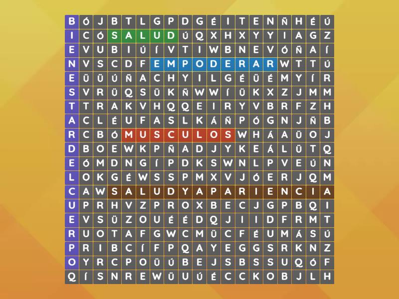 Bienestar físico - Wordsearch