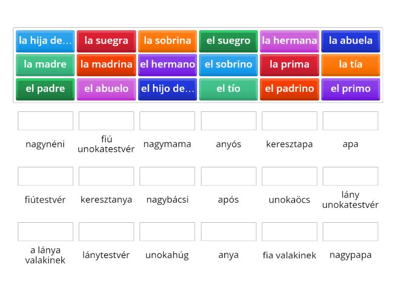 la familia - Match up
