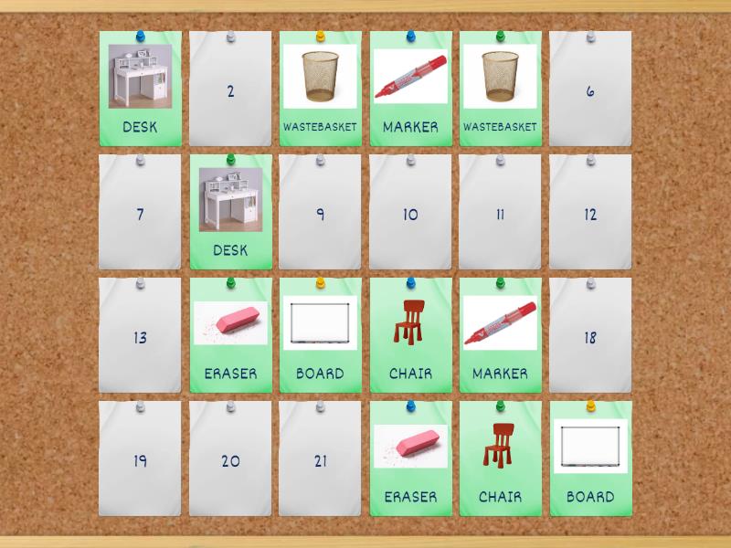 Memory Game School Objects - Parejas
