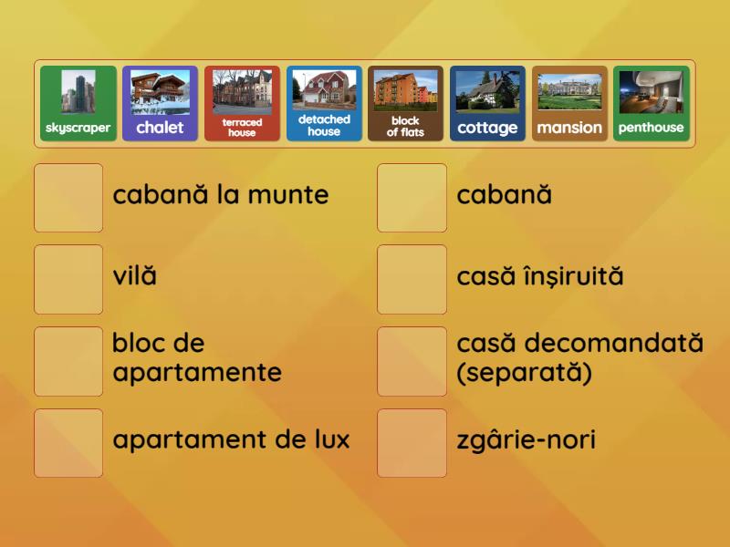 Types of houses/Tipuri de case - Match up