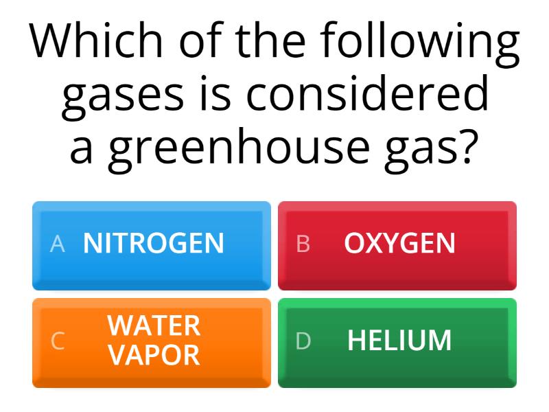 ASSESSMENT FOR GREENHOUSE GASES - Quiz