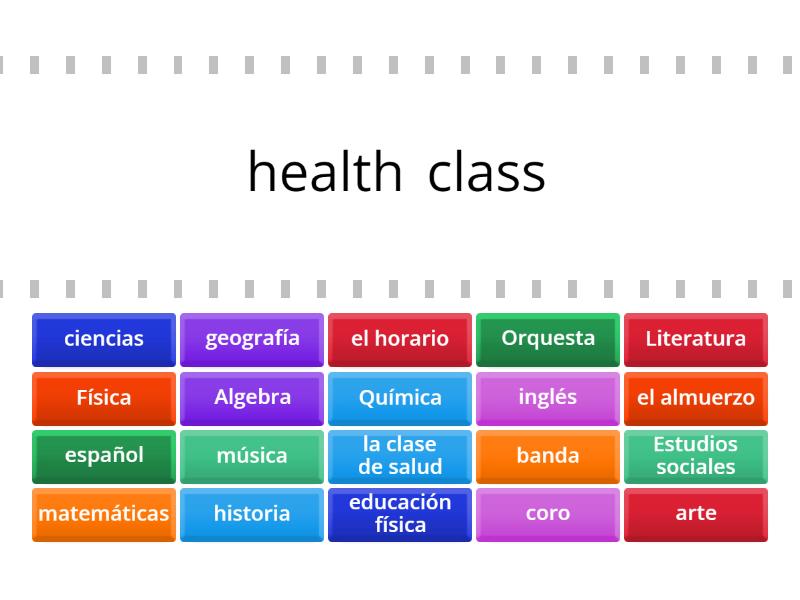 Las materias/Las Asignaturas: School Subjects - Find the match