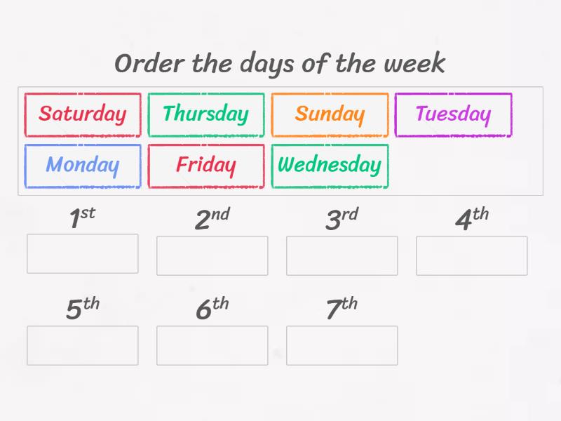 Order days of the week - Orden correcto