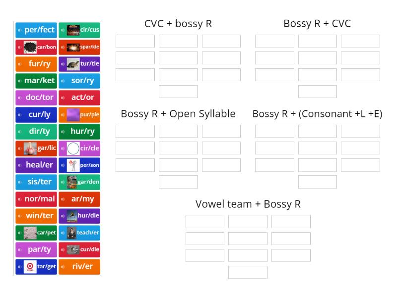 Bossy R syllable SORT - Group sort