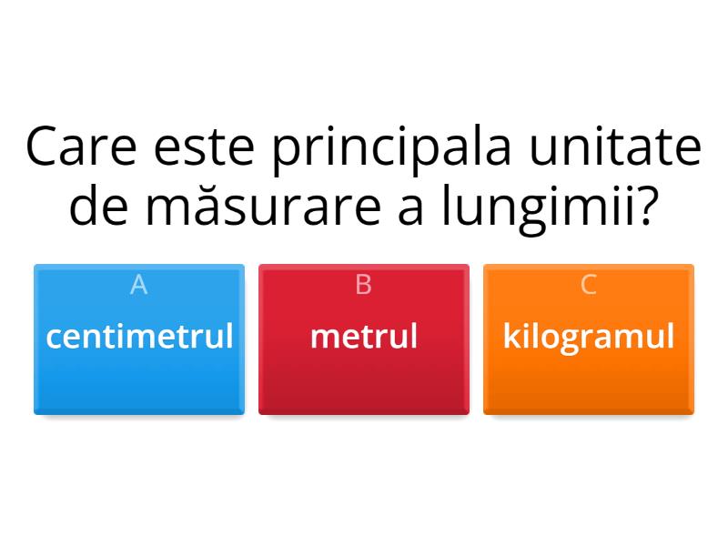 unitati de masura pentru lungime - Quiz
