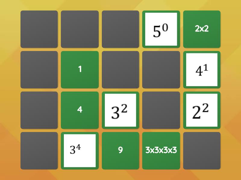 Exponents Game - Matching pairs