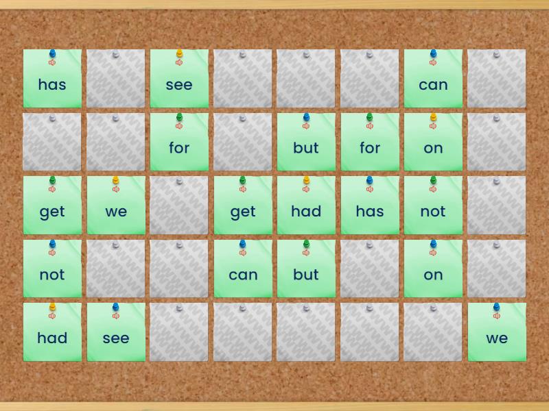 Sight Word Match Up - Matching pairs