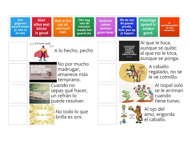 DICHOS Y REFRANES - Match up