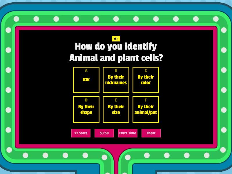 Plant and Animal cell quiz - Gameshow quiz