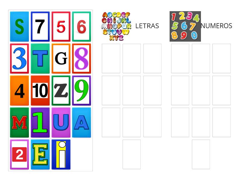 LETRAS Y NUMEROS - Group sort