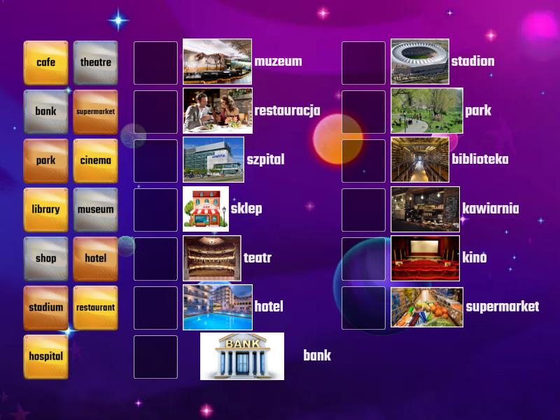 AROUND TOWN - VOCABULARY - Match up