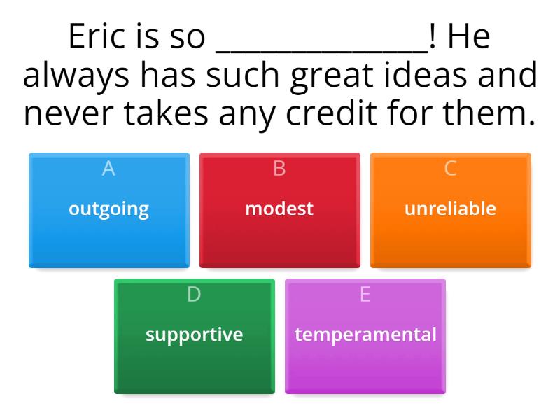 3A U1 - Personality traits - Quiz