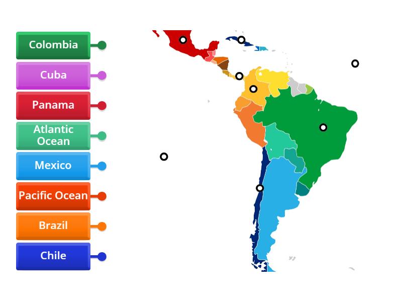 Latin American map - Labelled diagram