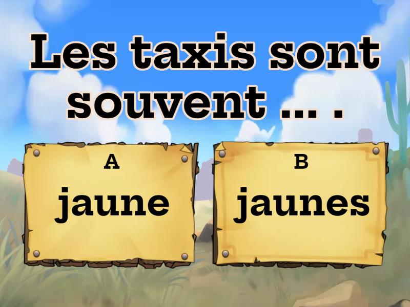 Chemins 2 - Contextes 1B - Les couleurs [accord des adjectifs] - Quiz