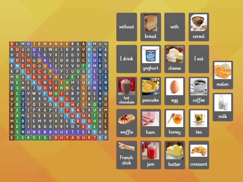 petit déjeuner - Wordsearch