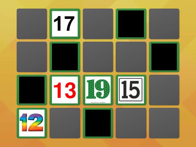 MEMORY-TEN FRAME - Matching pairs