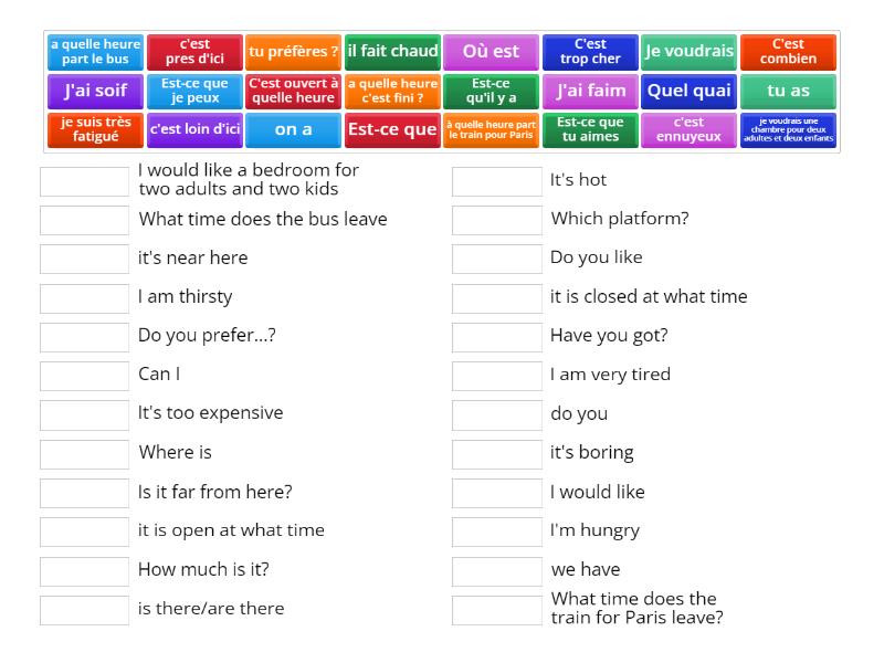 reading role play - Match up