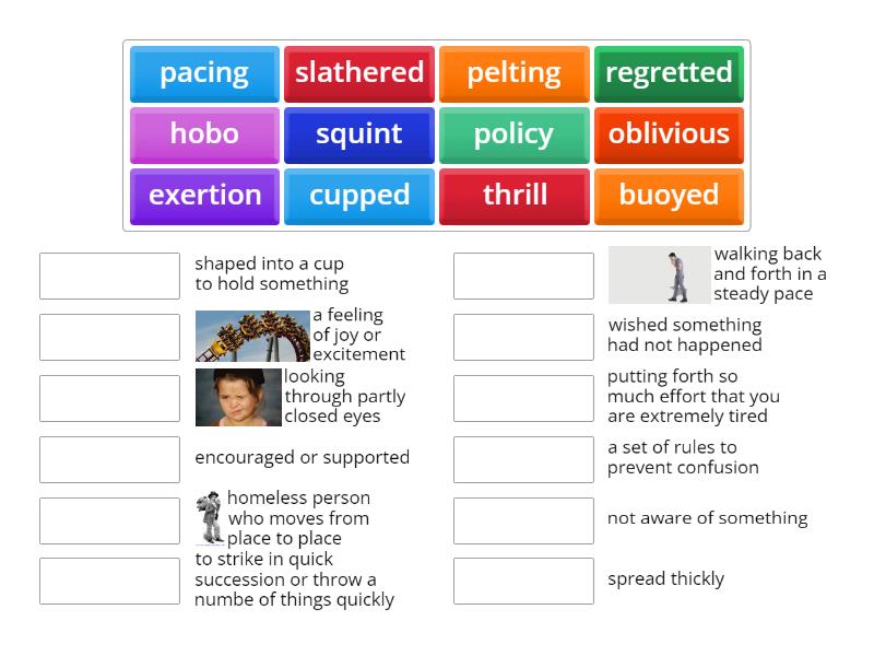 Tiger Rising Vocabulary Set 2 - Une las parejas