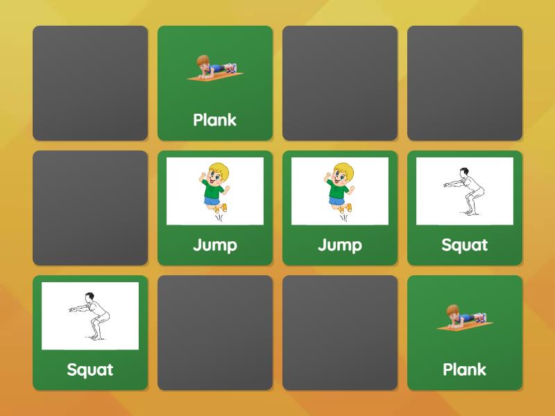 PE Excerices/Stretches - Matching pairs
