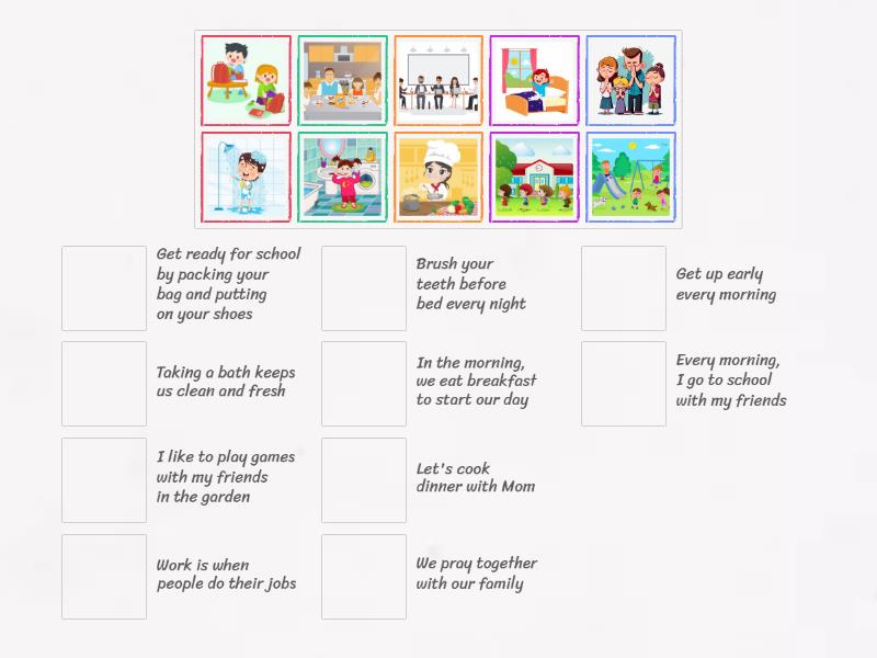 Let's match activities! (Word Grammar) - Match up