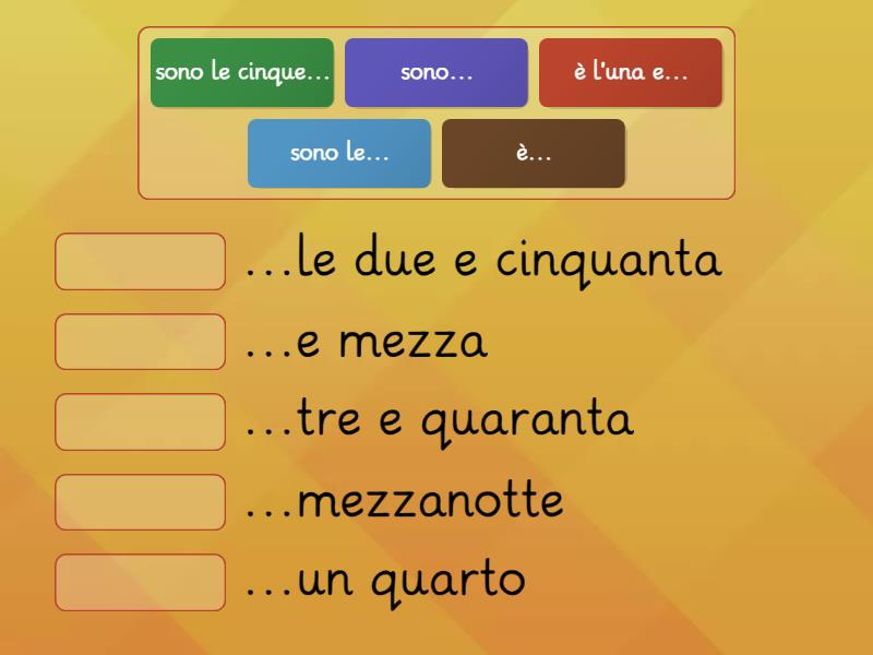 Che ore sono? Abbina - Match up Che ore sono? Abbina - Match up
