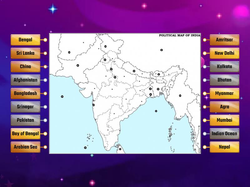 India Map Quiz - Diagram berlabel