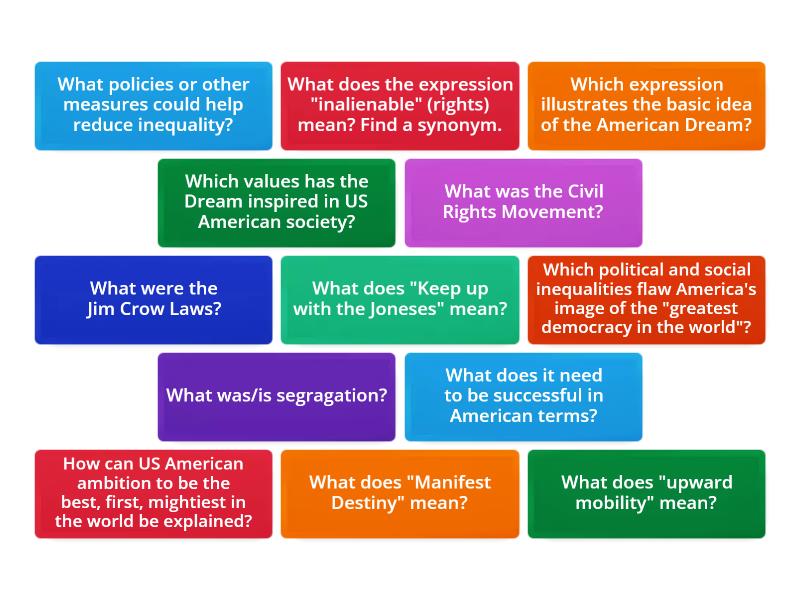 The American Dream - Fichas giratorias