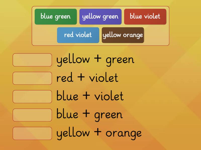 Arts Tertiary Colors Match Column A to B. - Match up