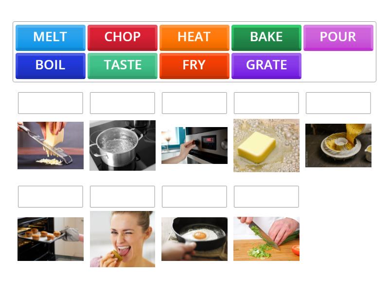 @silvia_coros · UNIT 3 - Cooking verbs - Une las parejas
