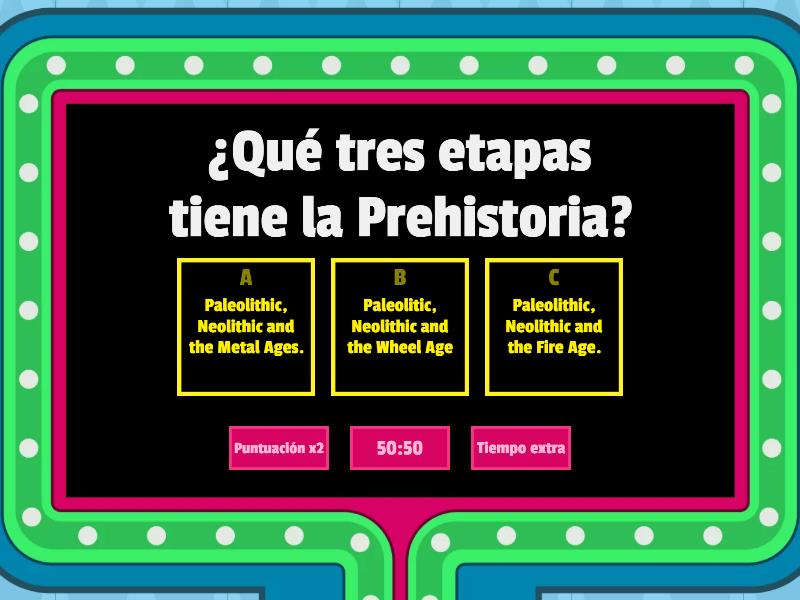 PREHISTORY - Gameshow quiz