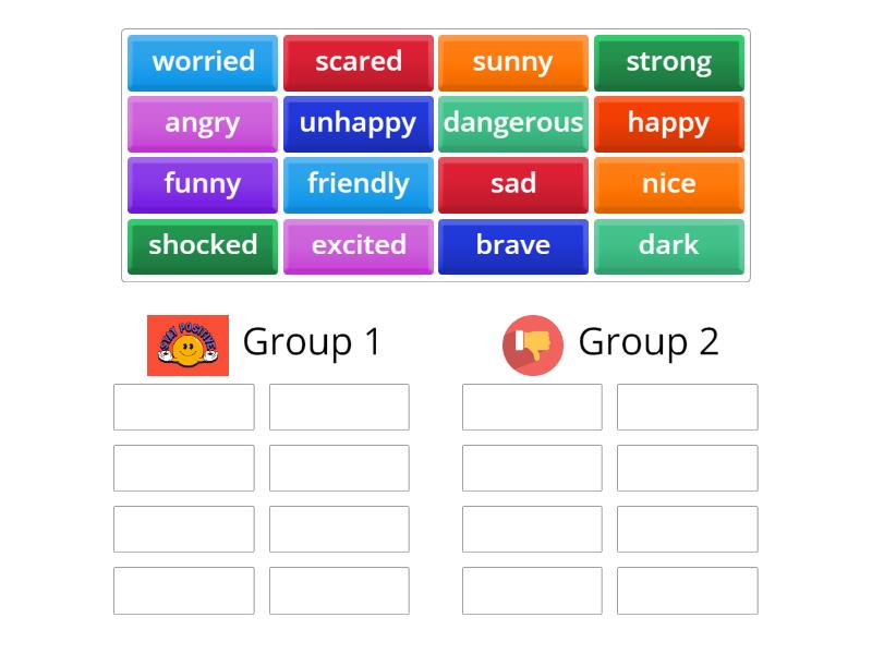 Positive or negative words - Group sort