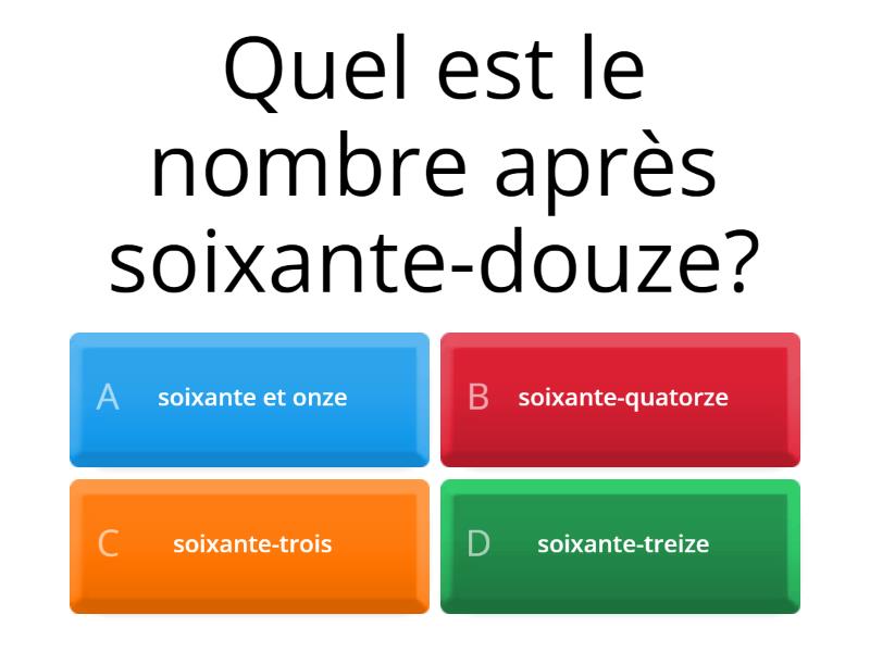 Nombres (70-100) en lettres - Cuestionario