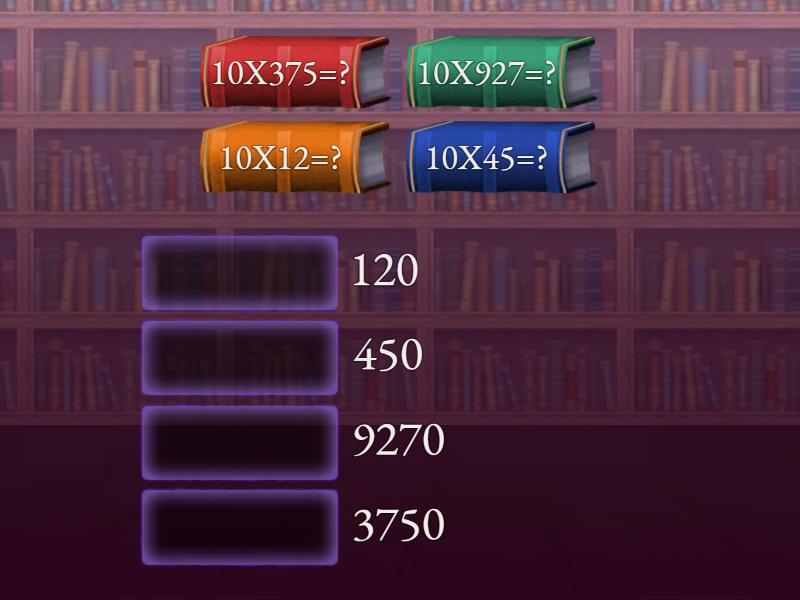 multiplication (10X tables) - Match up